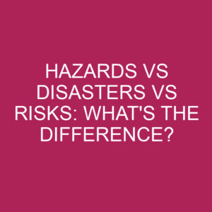 Hazards Vs Disasters Vs Risks: What's The Difference? » Differencess