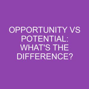Opportunity Vs Potential: What's The Difference? » Differencess