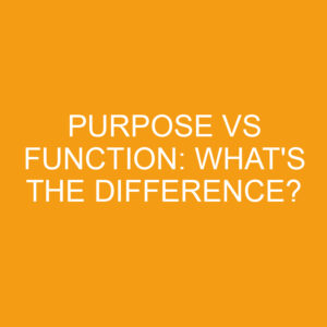Purpose Vs Function: What's The Difference? » Differencess