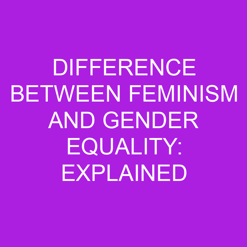Difference Between Feminism And Gender Equality: Explained » Differencess