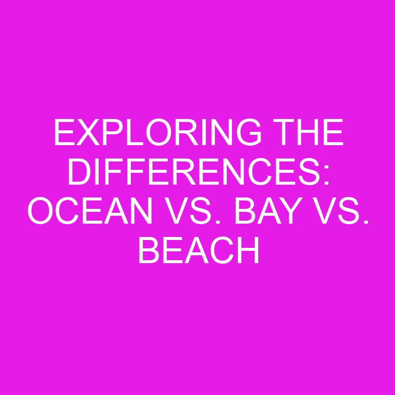 Exploring The Differences: Ocean Vs. Bay Vs. Beach » Differencess