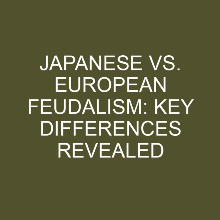 Japanese Feudalism Vs European