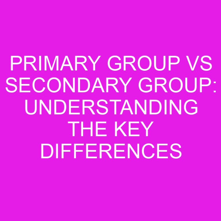Primary Group Vs Secondary Group: Understanding The Key Differences ...