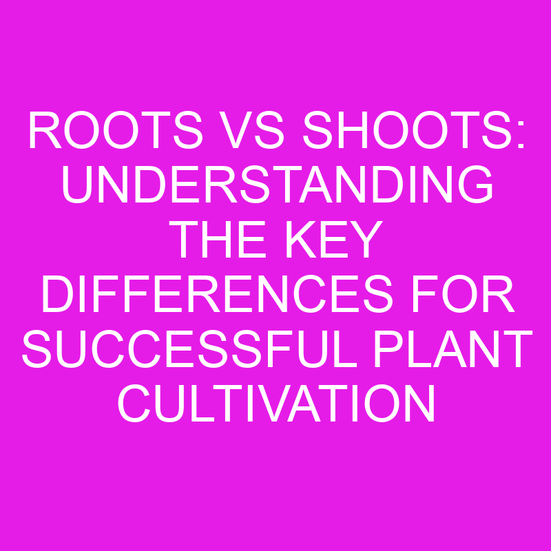 Roots Vs Shoots: Understanding The Key Differences For Successful Plant Cultivation » Differencess