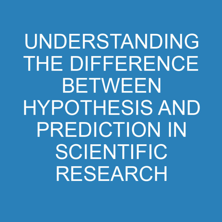 Understanding The Difference Between Hypothesis And Prediction In ... Understanding The Difference Between Hypothesis And Prediction In ...