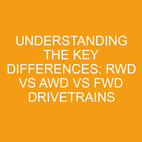 Understanding The Key Differences: RWD Vs AWD Vs FWD Drivetrains ...