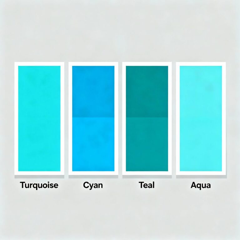 Turquoise Vs Cyan Vs Teal Vs Aqua » Differencess